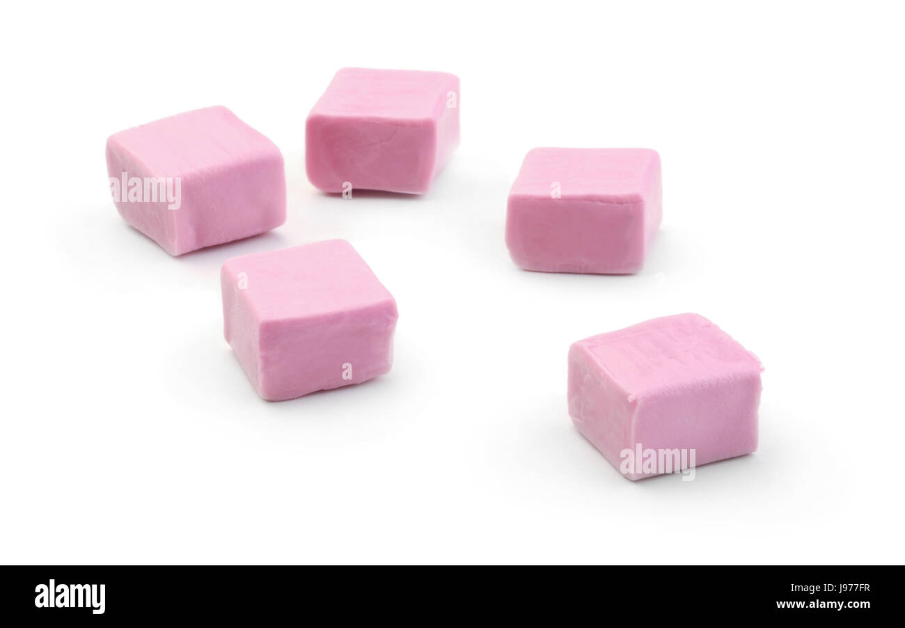 Group of pink candies isolated on white Stock Photo - Alamy