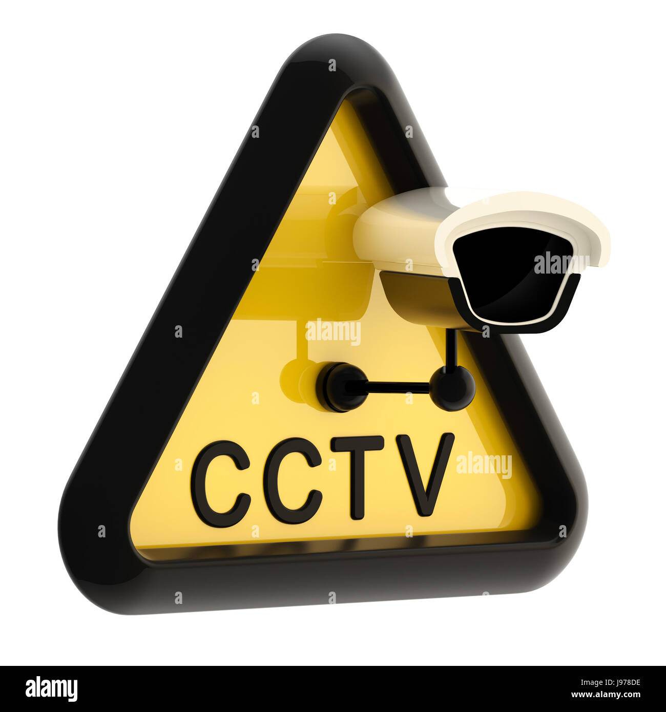 3d cctv warning sign hi-res stock photography and images - Alamy