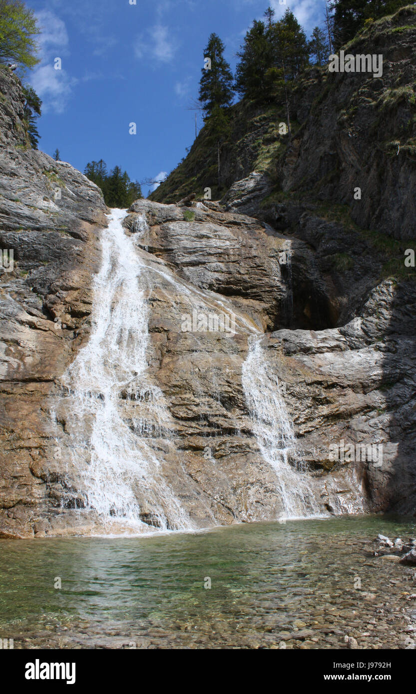 mountains, green, wild, alps, stream, waterfall, torrent, beautiful ...