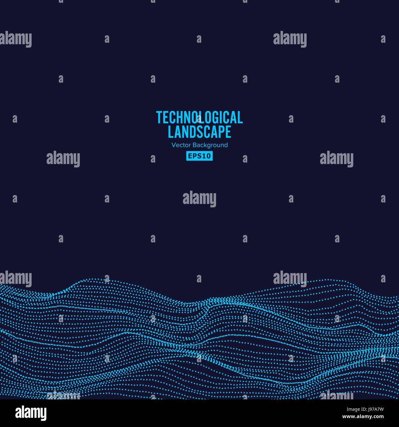 Abstract Technological Background Vector. Digital Landscape For ...