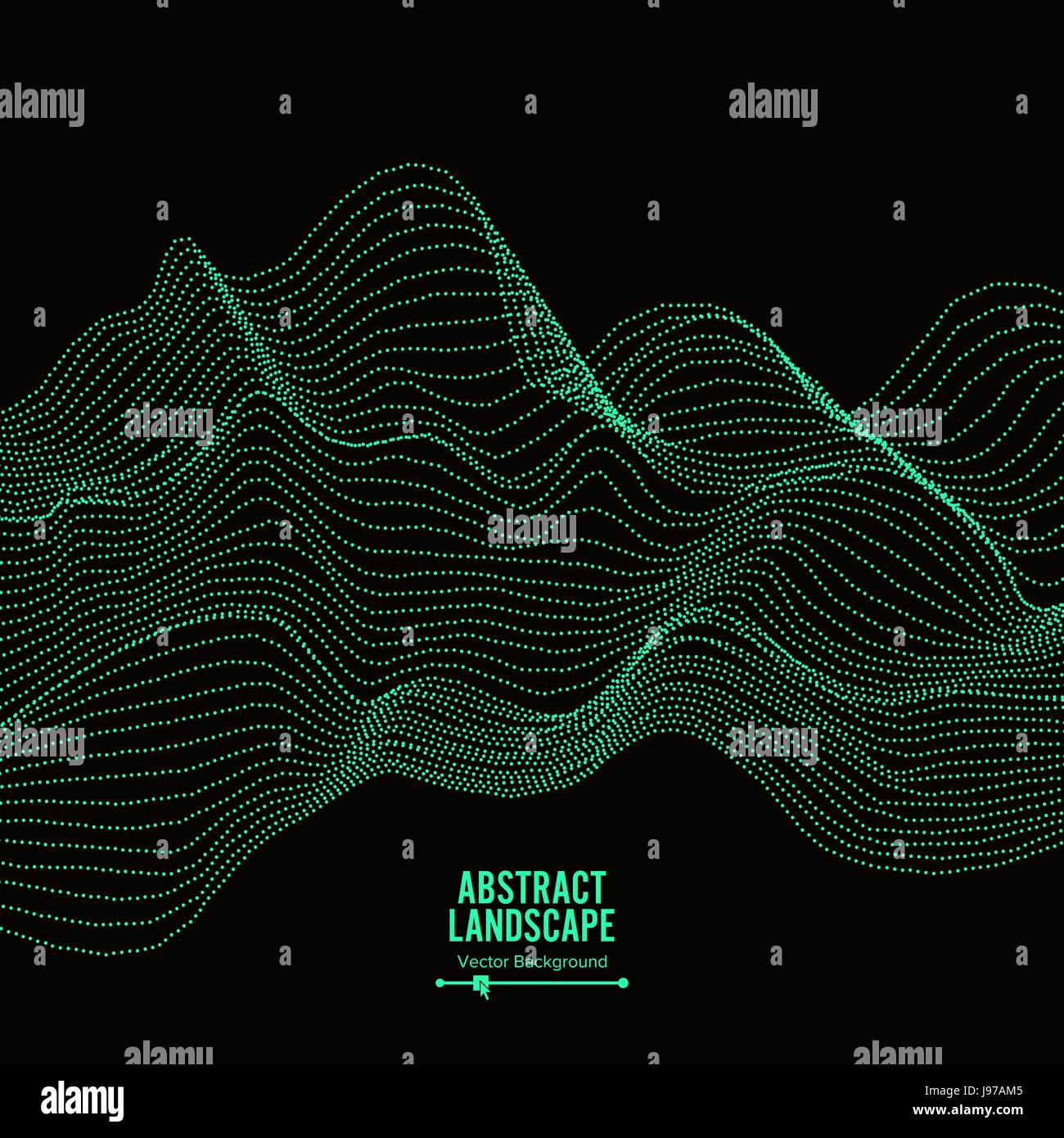 Abstract Landscape Background. Array With Dynamic Particles. Vector ...