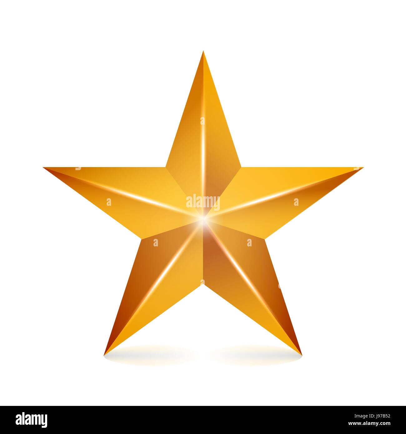 Achievement Vector Star. Yellow Sign. Golden Decoration Symbol. 3d ...
