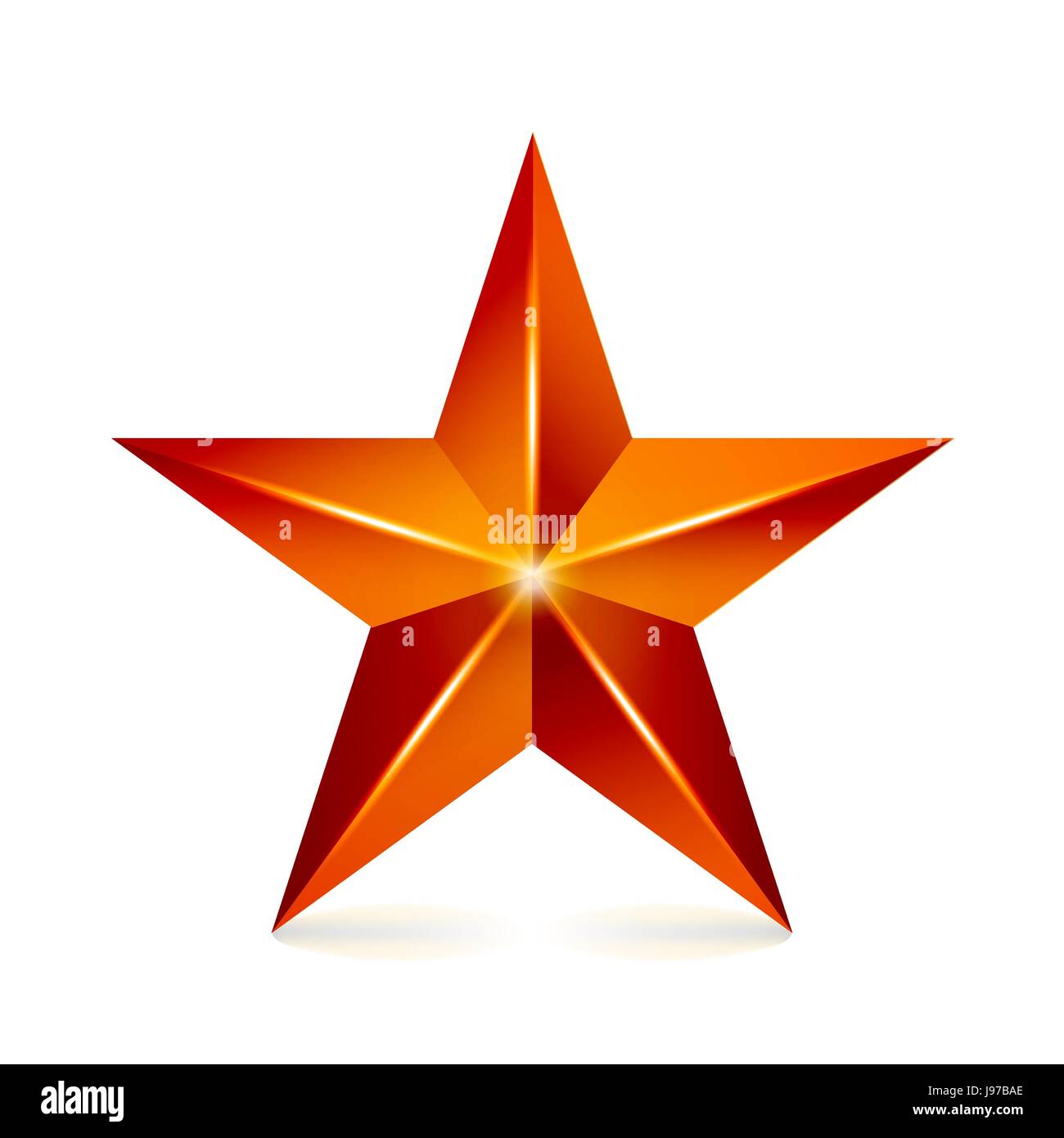 Achievement Vector Star. Red Sign. Decoration Symbol. 3d Shine Icon ...