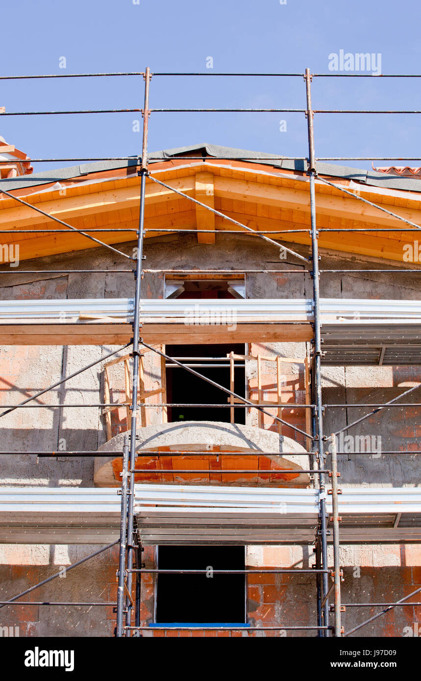 scaffold, scaffolding, working, building, construction, masonry ...