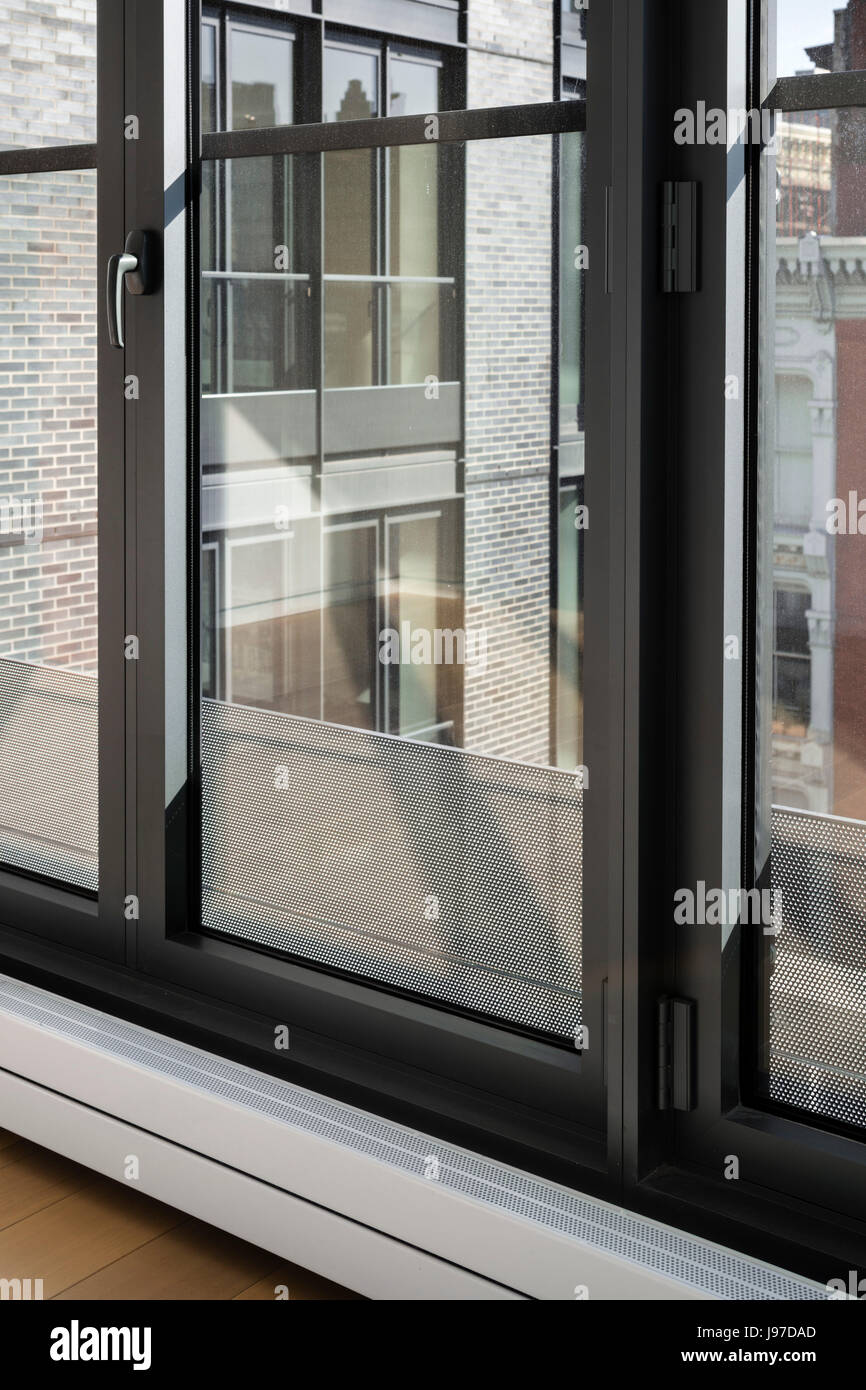 Detail of the full-height windows. 27 Wooster Street, New York, United ...