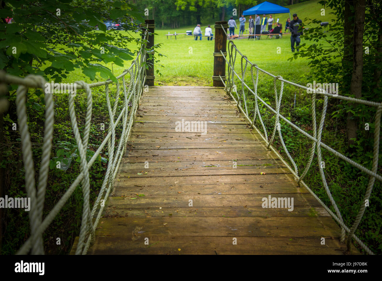 Bridge Walkway in Park Stock Photo - Alamy