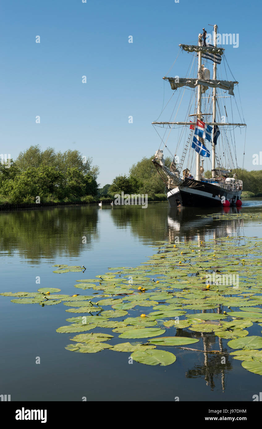 Tall Ship on the Sharpness Canal in Gloucestershire Stock Photo - Alamy