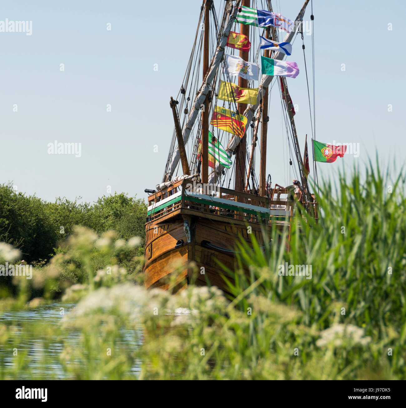 The Matthew on the Sharpness Canal in Gloucestershire Stock Photo - Alamy