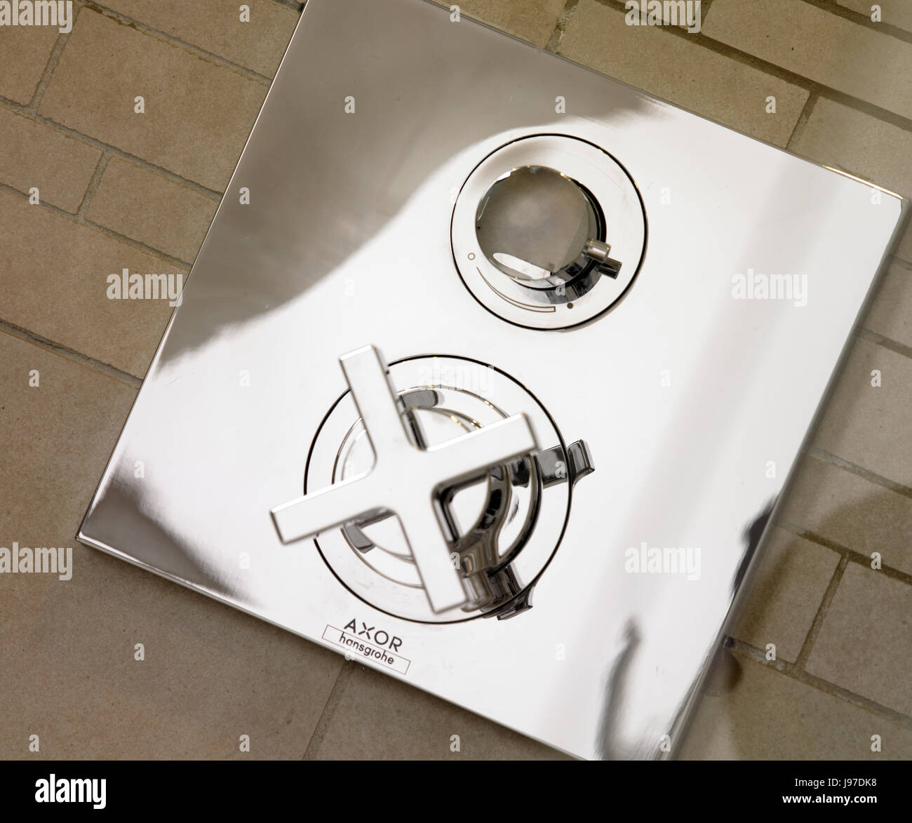 Shower tap controls Stock Photo - Alamy
