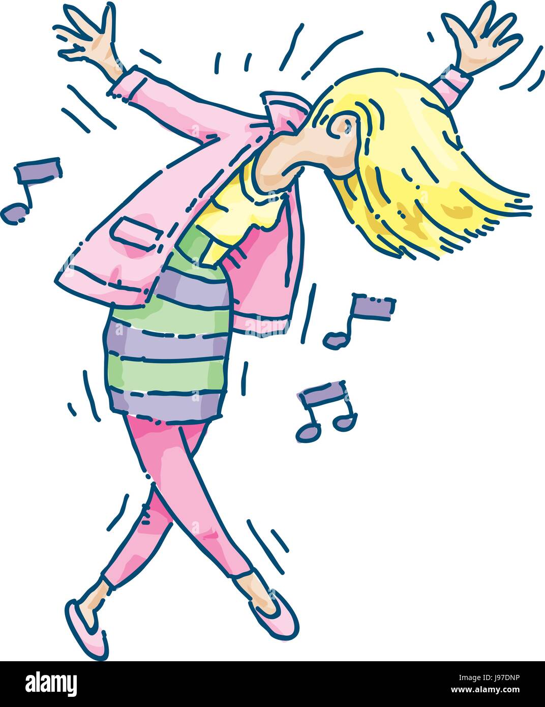 Woman enjoys music Stock Vector Images - Alamy