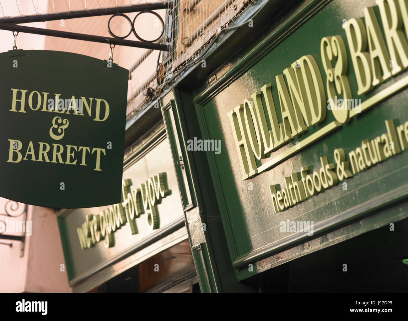 Holland and Barrett sign town centre Stock Photo - Alamy