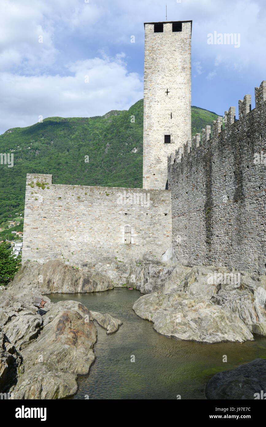 Castelgrande castle at Bellinzona on the Swiss alps Stock Photo - Alamy