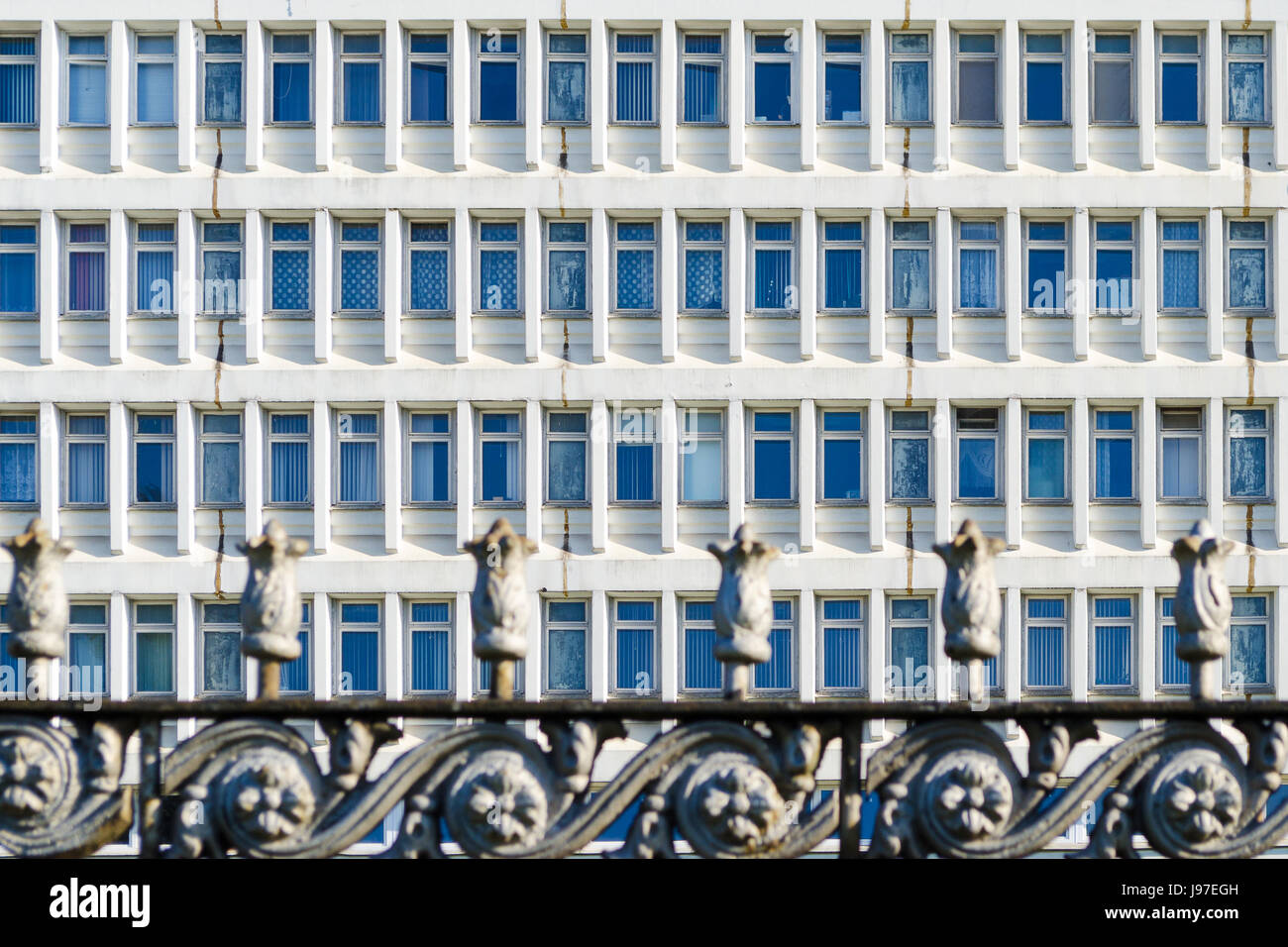 Fragment of a modern building facade with windows Stock Photo - Alamy