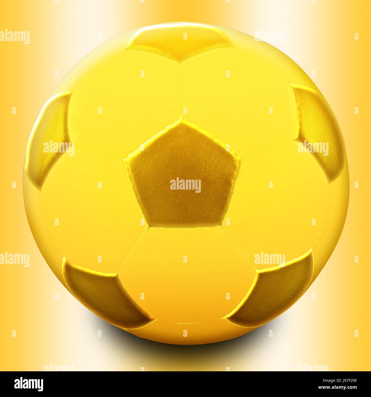 Gold Soccer Ball isolated against the gold background Stock Photo - Alamy