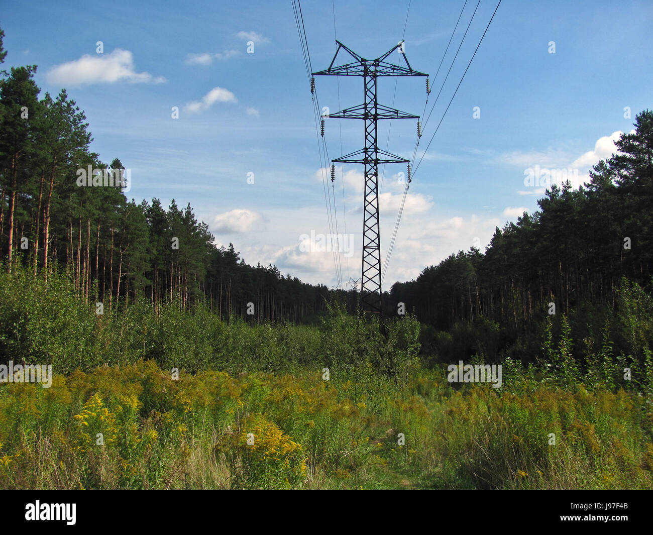 Power transmission line, background, texture sky Stock Photo - Alamy