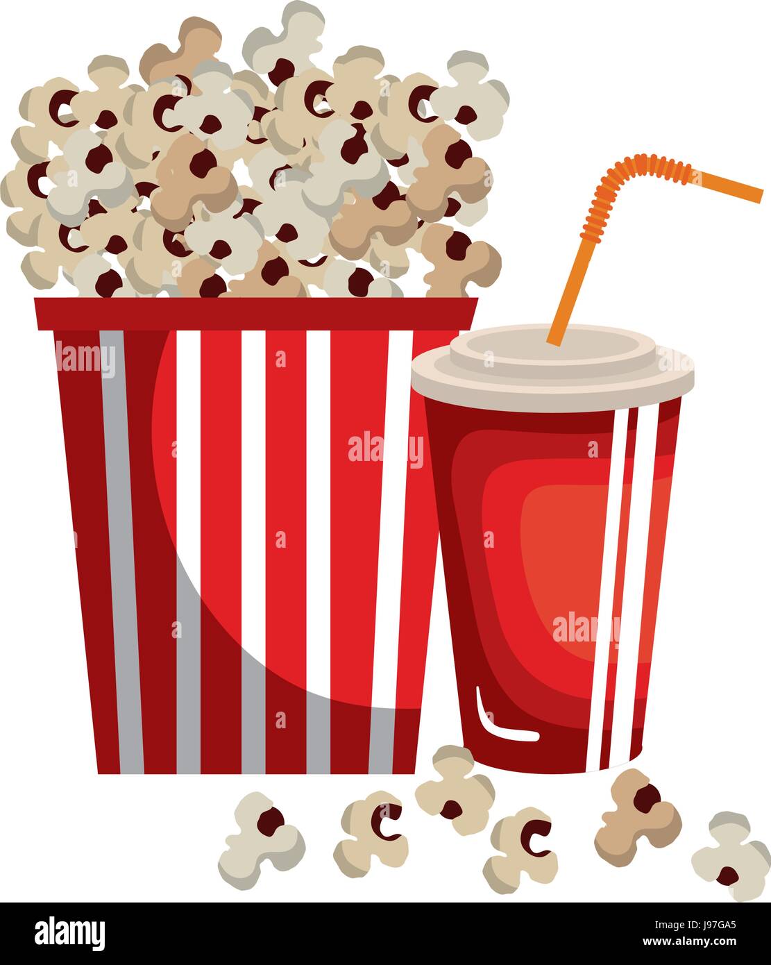 pop corn with soda cinema food Stock Vector Image & Art - Alamy