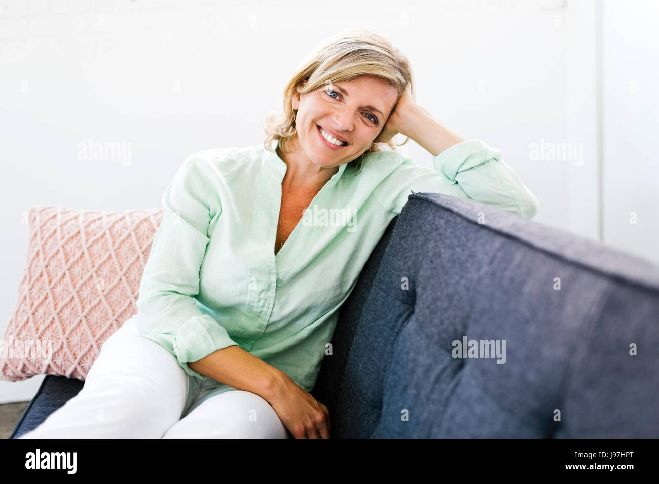 Portrait of comfortable Mature woman Stock Photo - Alamy
