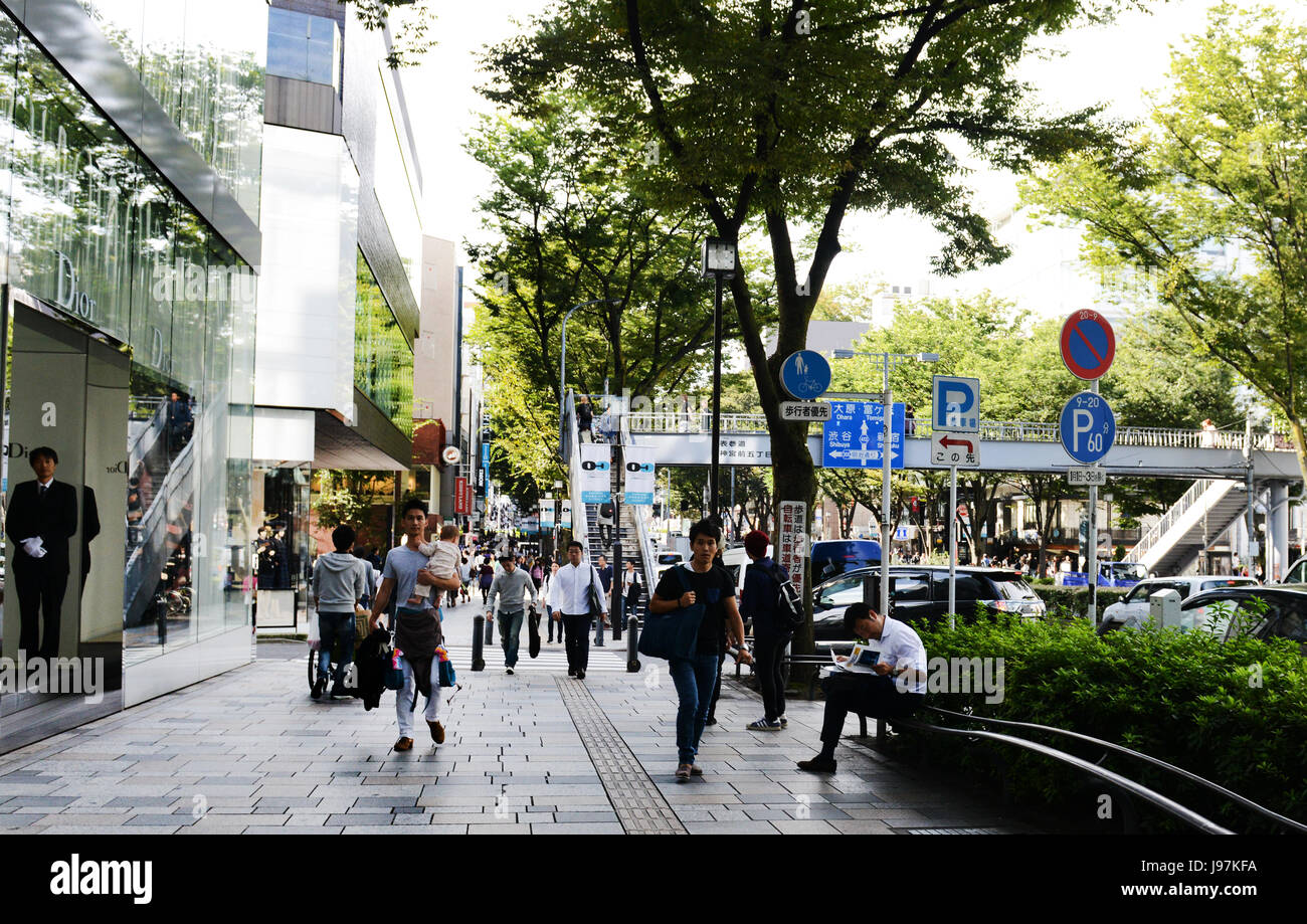 Omotesando area is popular with trendy Japanese and tourist Stock Photo ...