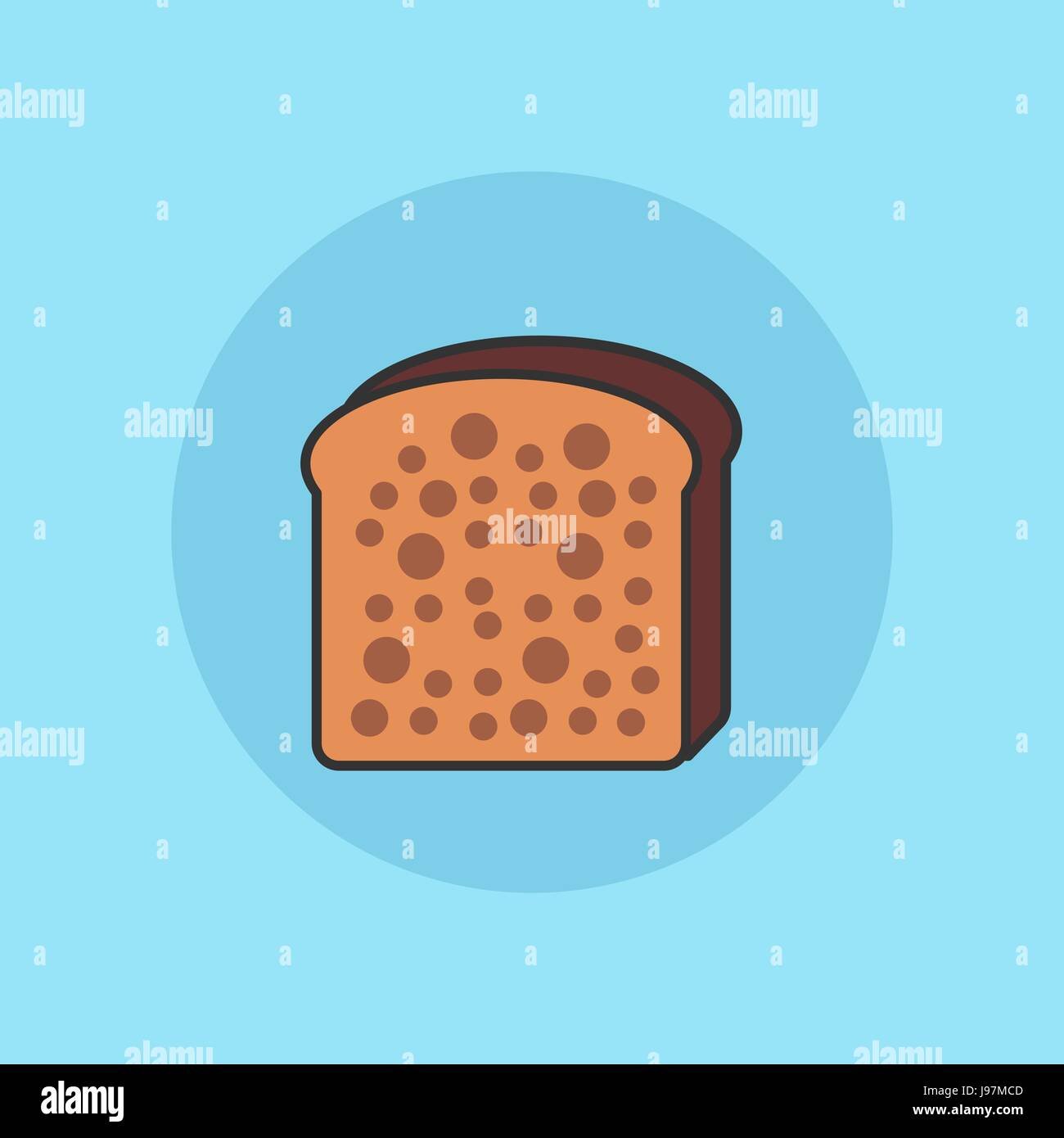 Toast bread simple flat vector illustration icon Stock Vector Image ...