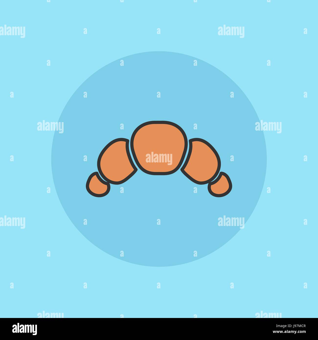 Croissant simple flat vector illustration icon Stock Vector Image & Art ...