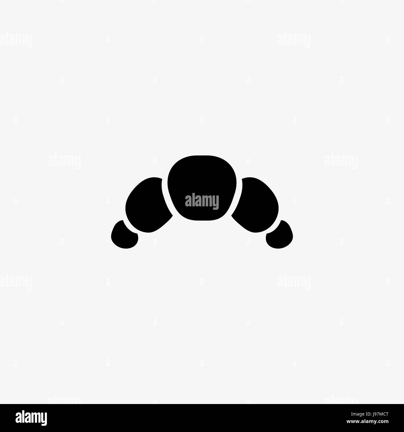 Croissant icon flat vector Black and White Stock Photos & Images - Alamy
