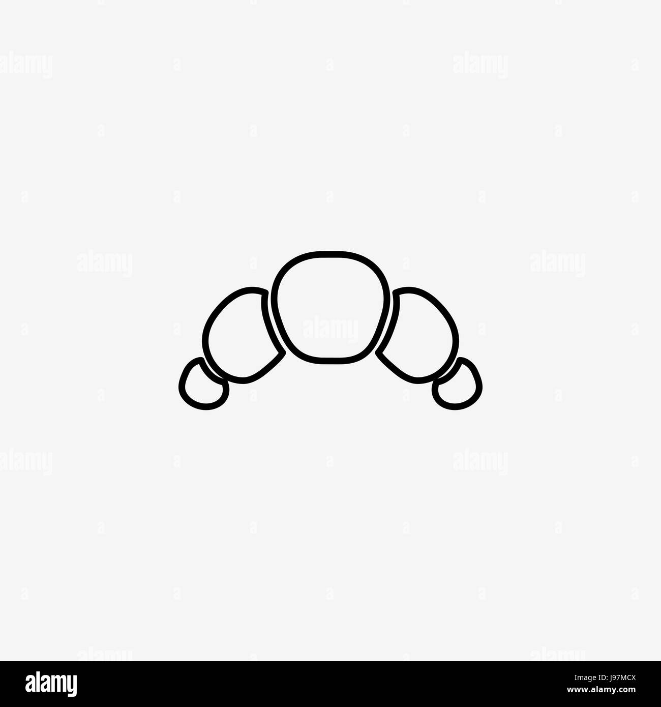 Croissant simple flat vector illustration icon Stock Vector Image & Art ...