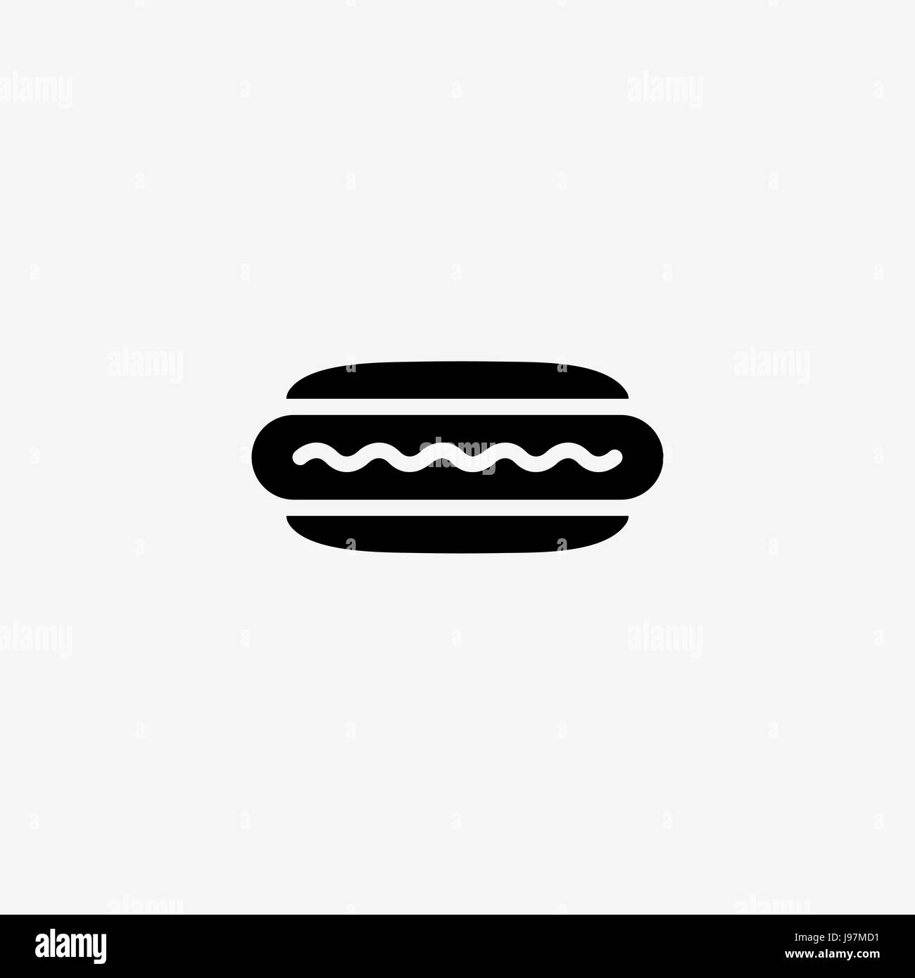 Sausage icon flat simple Black and White Stock Photos & Images - Alamy