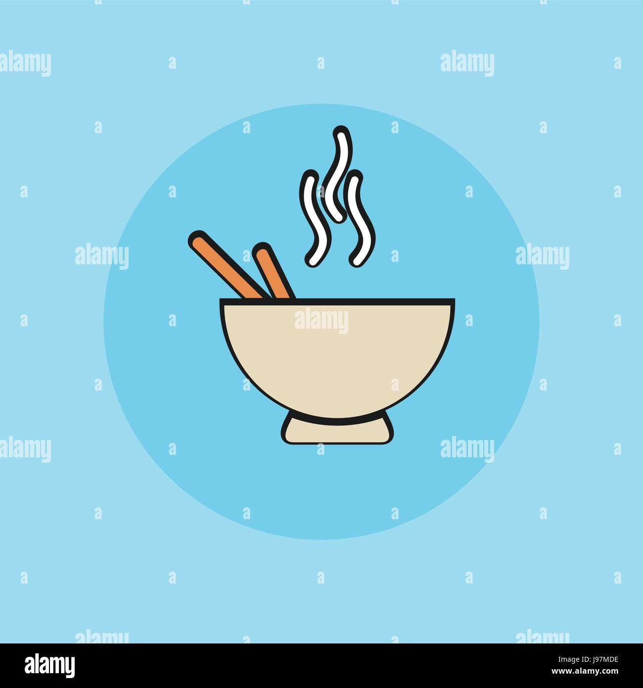 Noodles plate, vector sign flat illustration icon Stock Vector Image ...