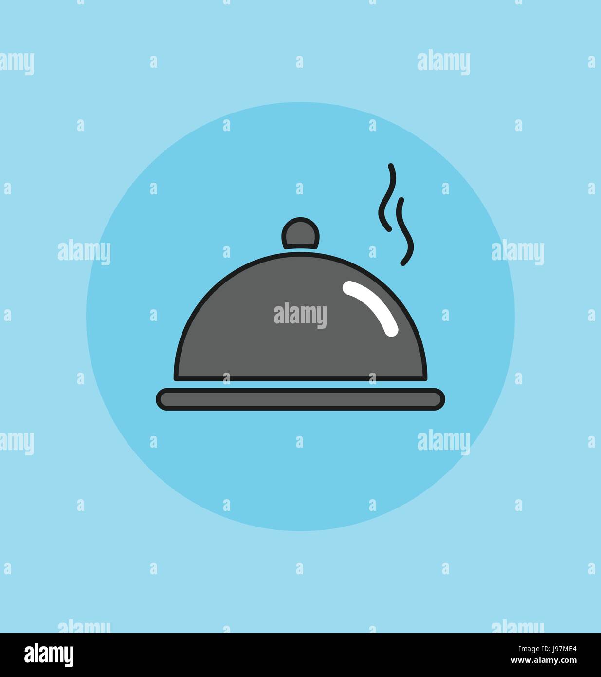 Cloche, food plate vector sign illustration icon Stock Vector Image ...