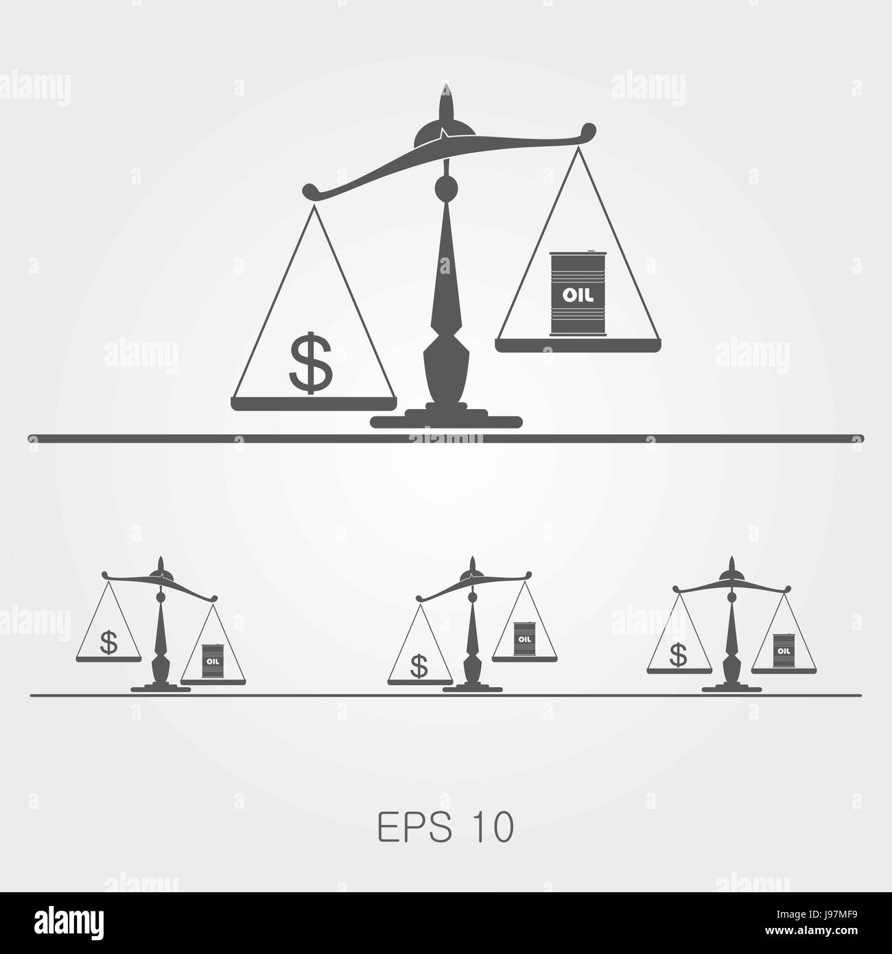 Oil prices balance simple flat vector illustration Stock Vector Image ...