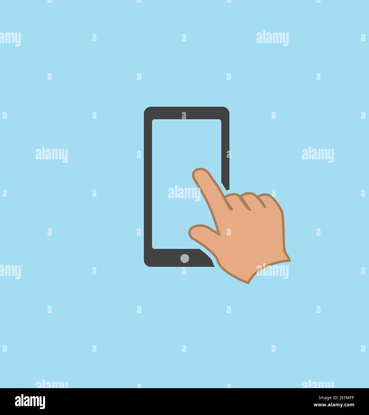 Finger touching smartphone screen icon Stock Vector Image & Art - Alamy