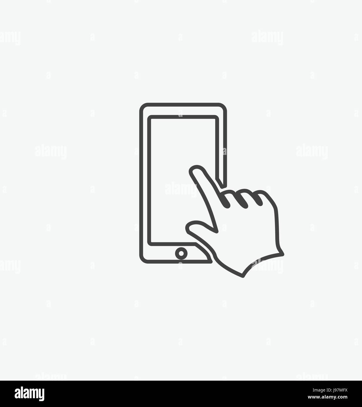 Finger touching smartphone screen icon Stock Vector Image & Art - Alamy