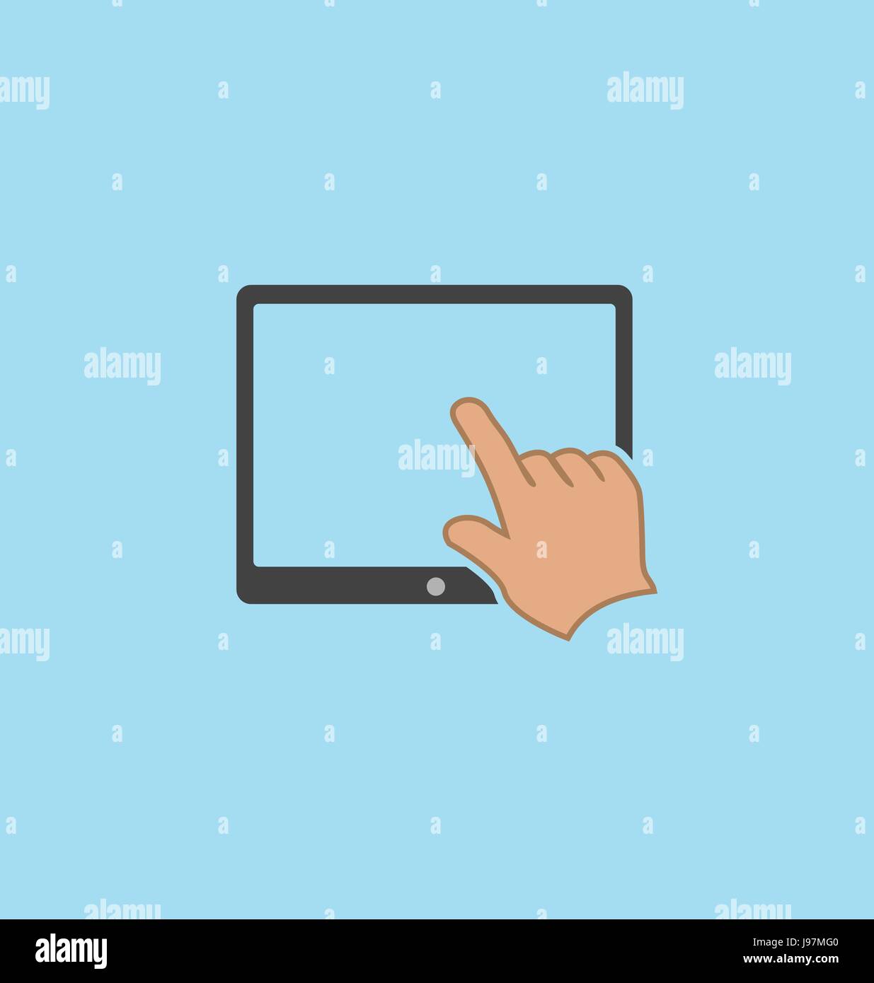 Finger touching tablet screen icon Stock Vector Image & Art - Alamy