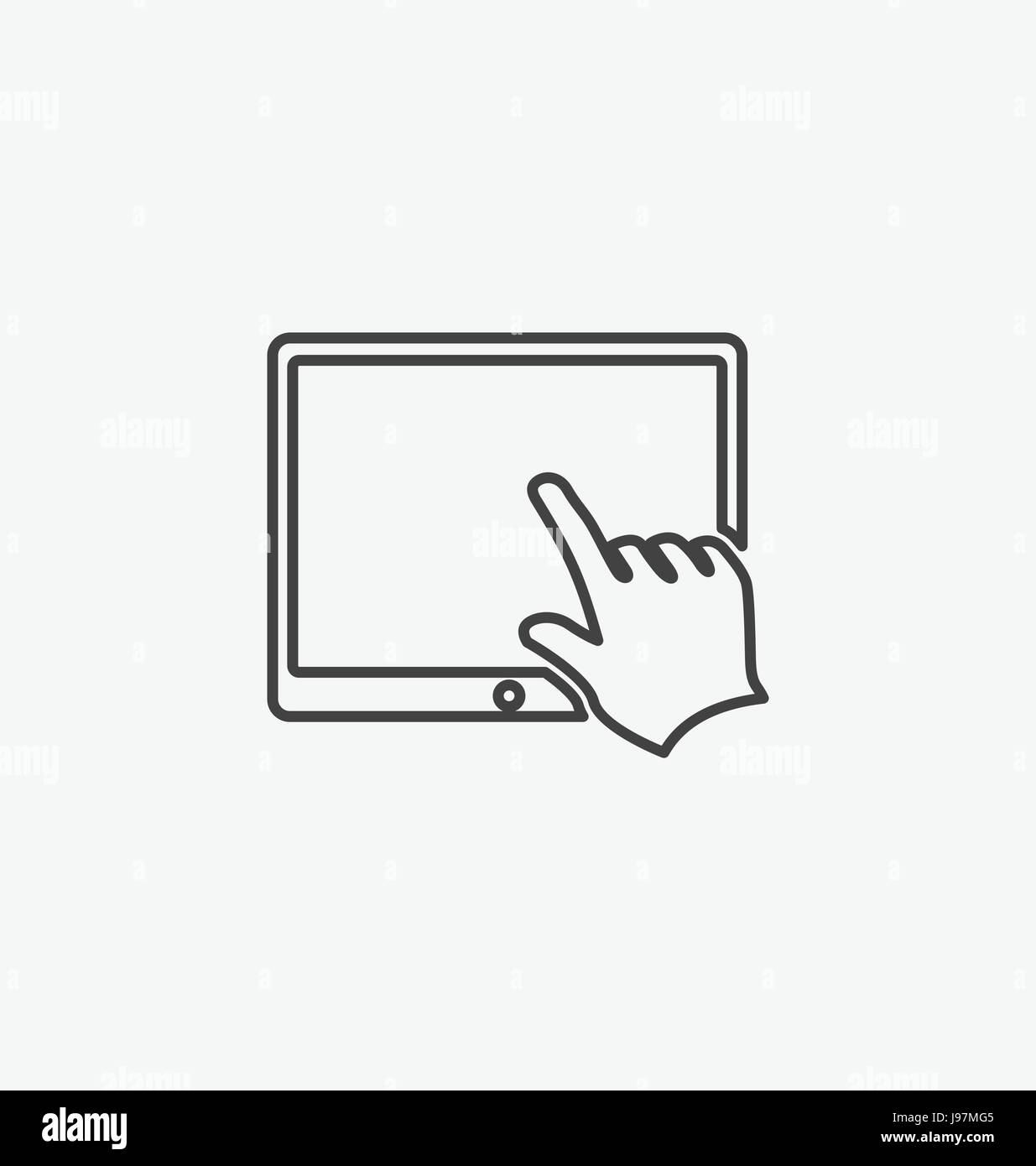 Finger touching tablet screen icon Stock Vector Image & Art - Alamy