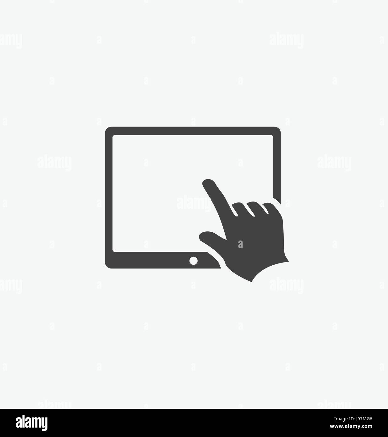Finger touching tablet screen icon Stock Vector Image & Art - Alamy