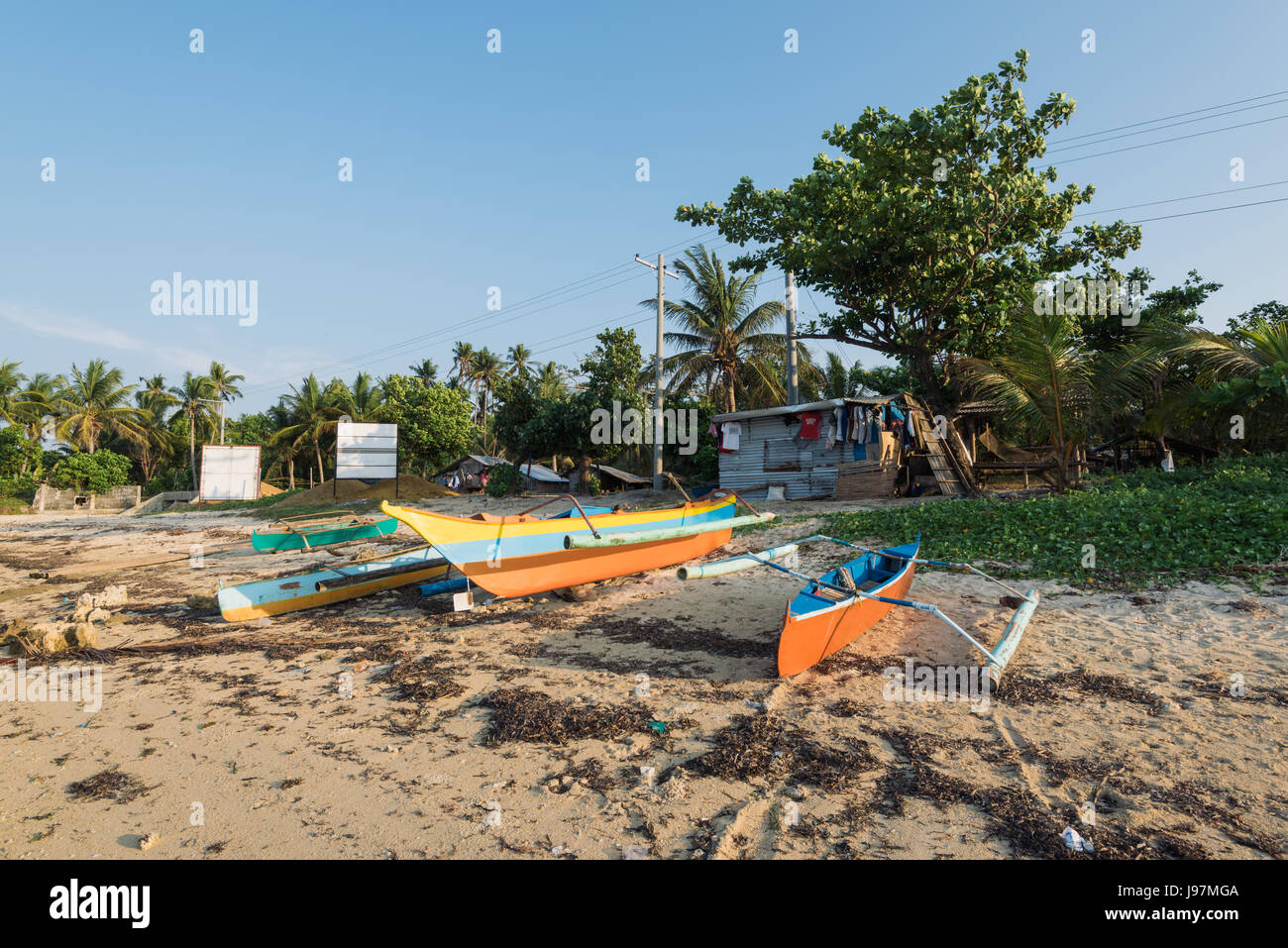 Pangasinan, Philippines - April 13, 2017: Fishing boats at the Patar ...