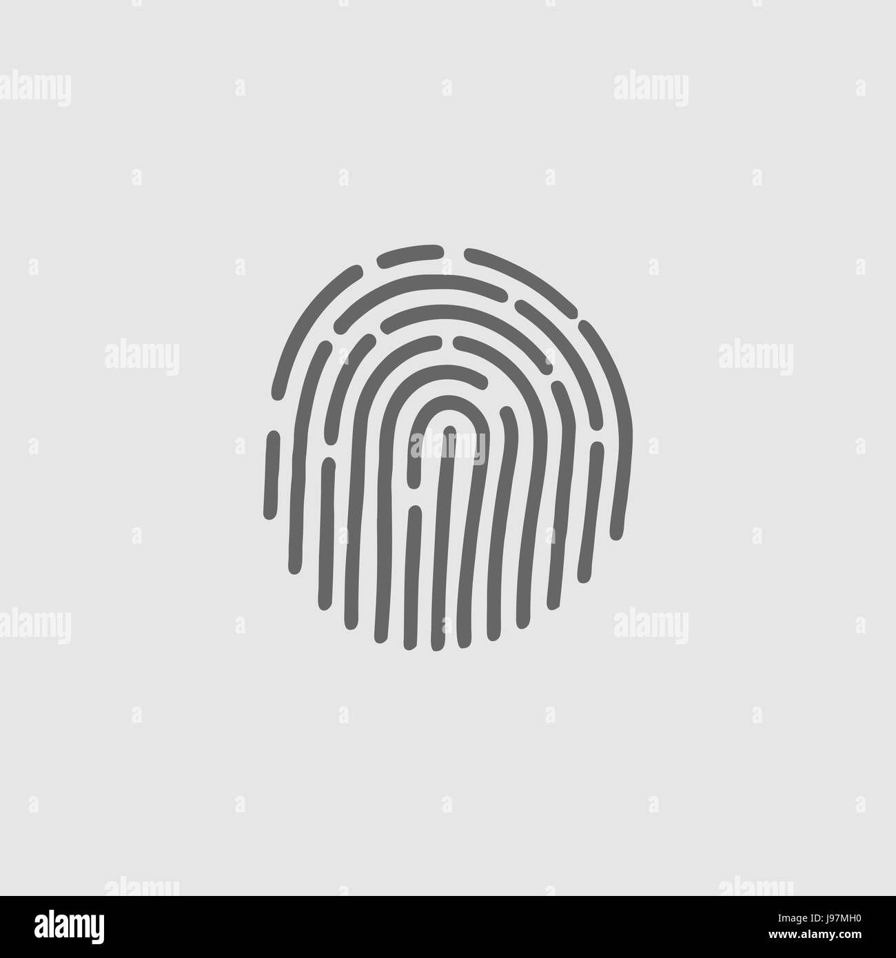 Fingerprint icon vector. ID scanner. Touch fingerprint identification ...