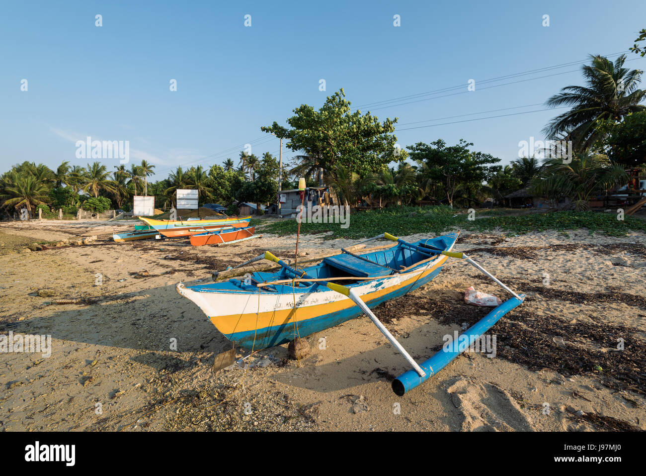 Pangasinan, Philippines - April 13, 2017: Fishing boats at the Patar ...