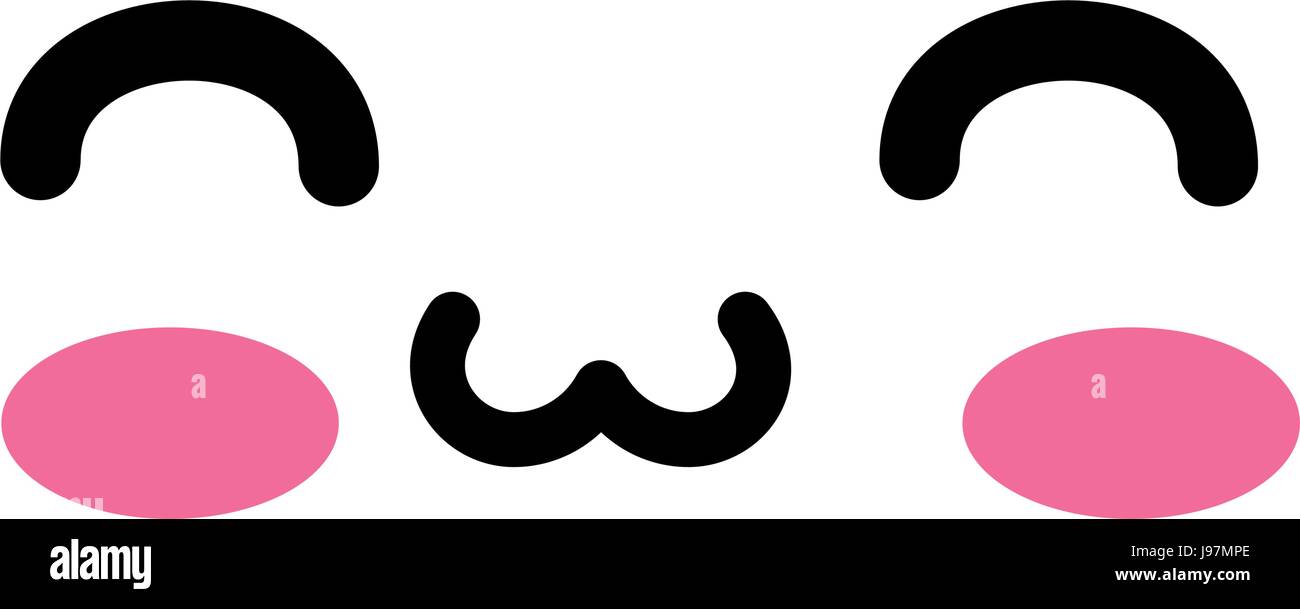 Cute kawaii cartoon face Stock Vector Image & Art - Alamy