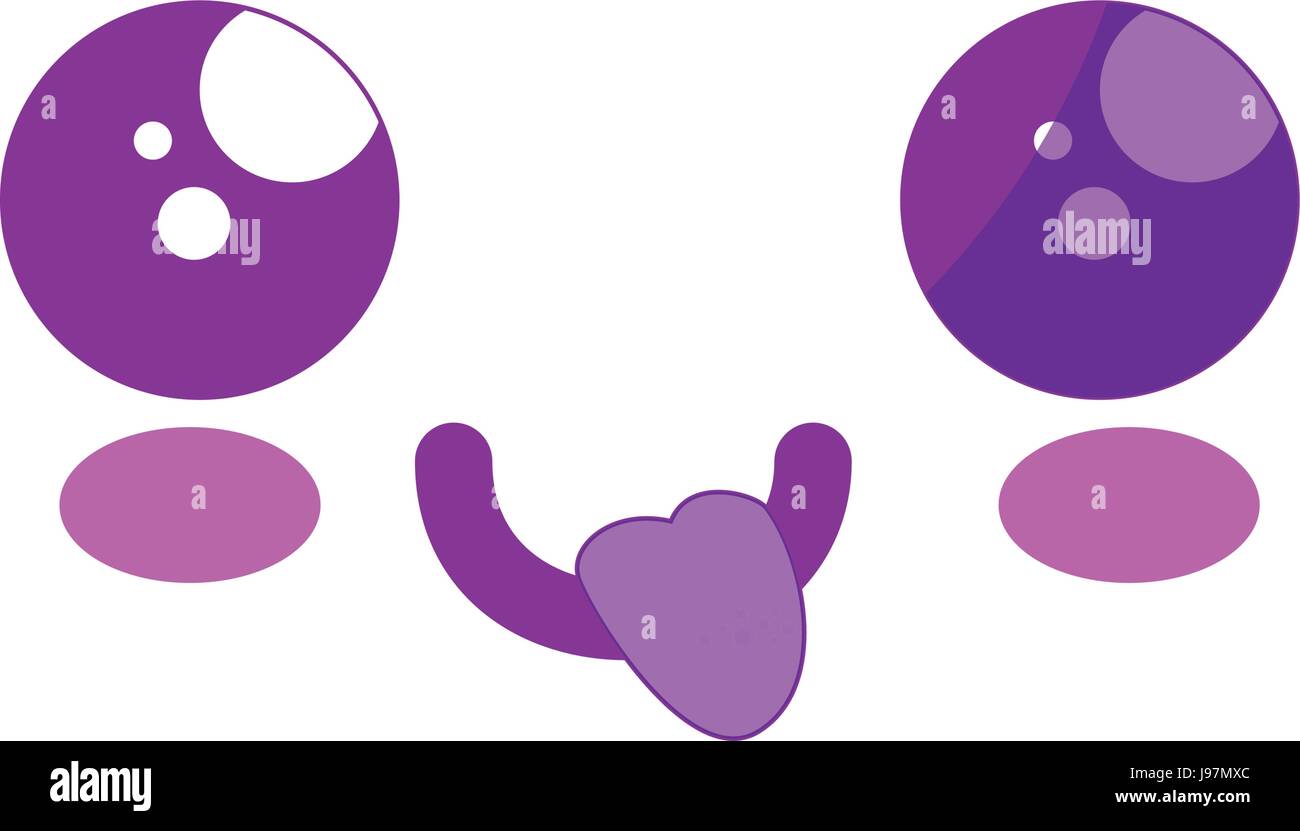 Cute kawaii cartoon face Stock Vector Image & Art - Alamy