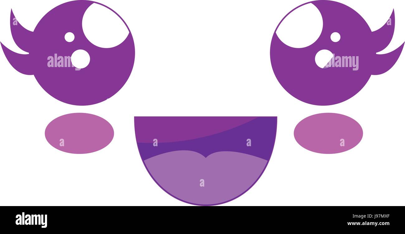 Cute kawaii cartoon face Stock Vector Image & Art - Alamy