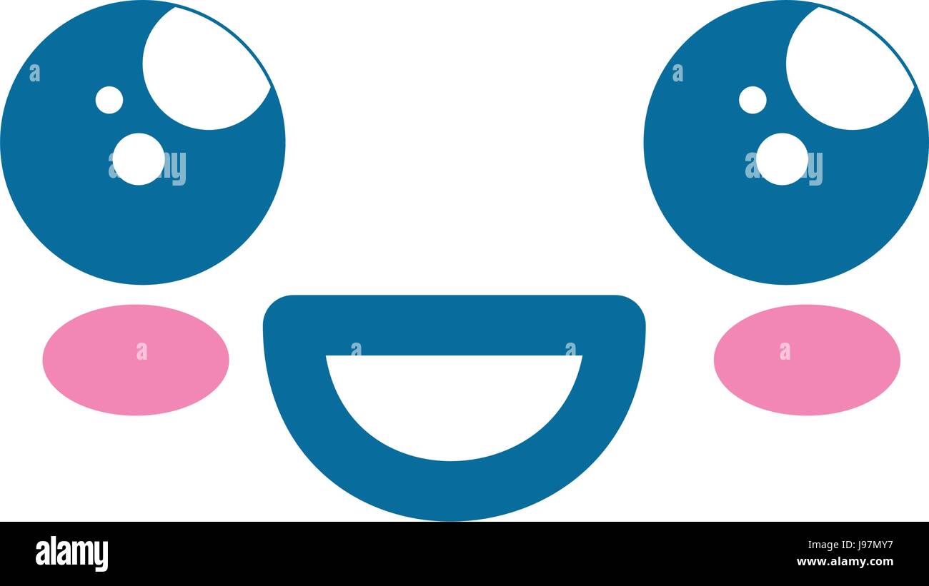 Cute kawaii cartoon face Stock Vector Image & Art - Alamy