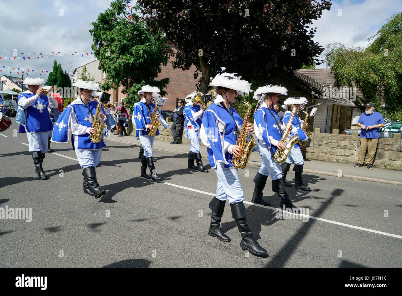 Barlow annual Carnival procession Derbyshire England Stock Photo - Alamy