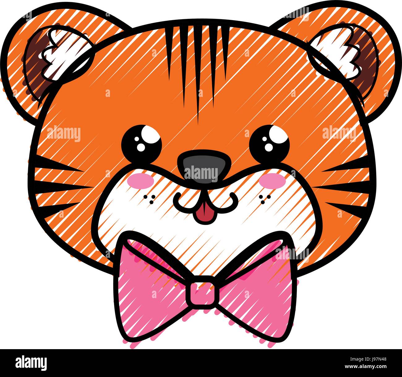Tiger kawaii cartoon Stock Vector Image & Art - Alamy