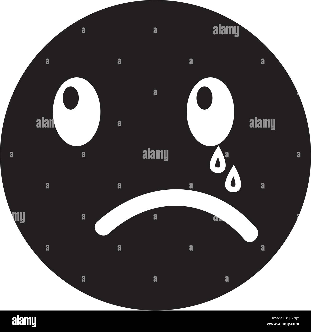 crying emoticon face kawaii style Stock Vector Image & Art - Alamy