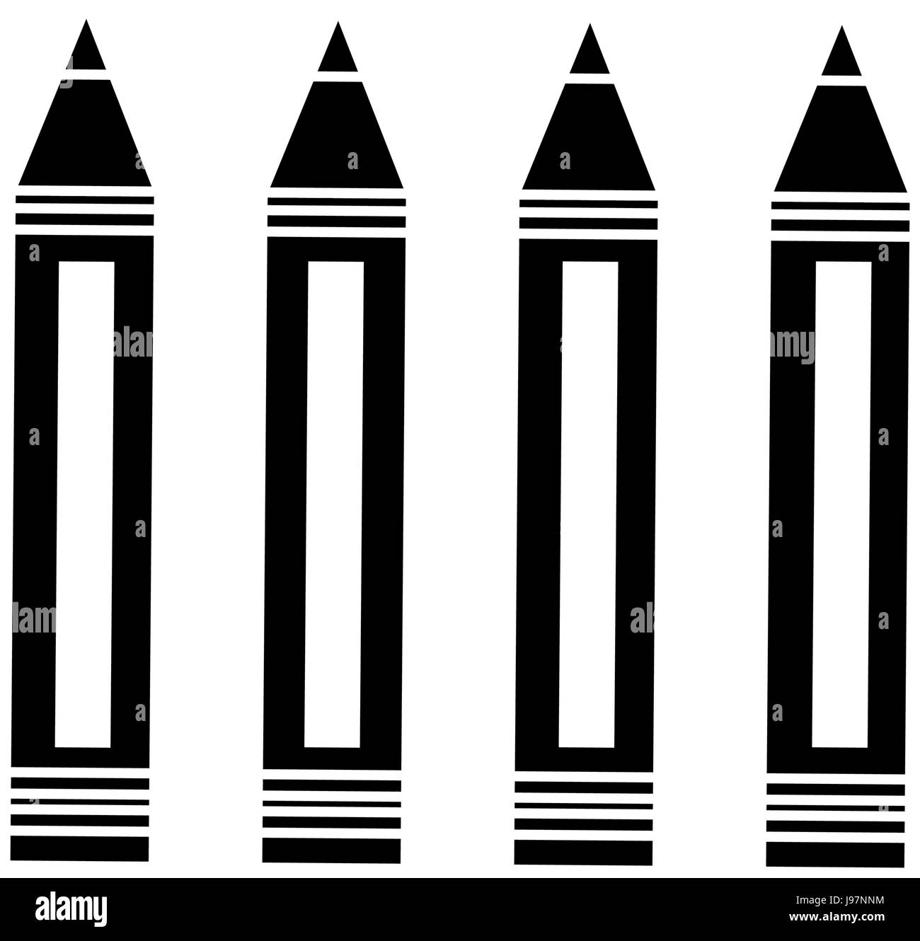 Set colored pencils Black and White Stock Photos & Images - Alamy