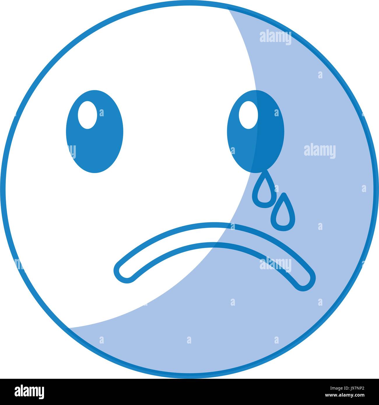 crying emoticon face kawaii style Stock Vector Image & Art - Alamy
