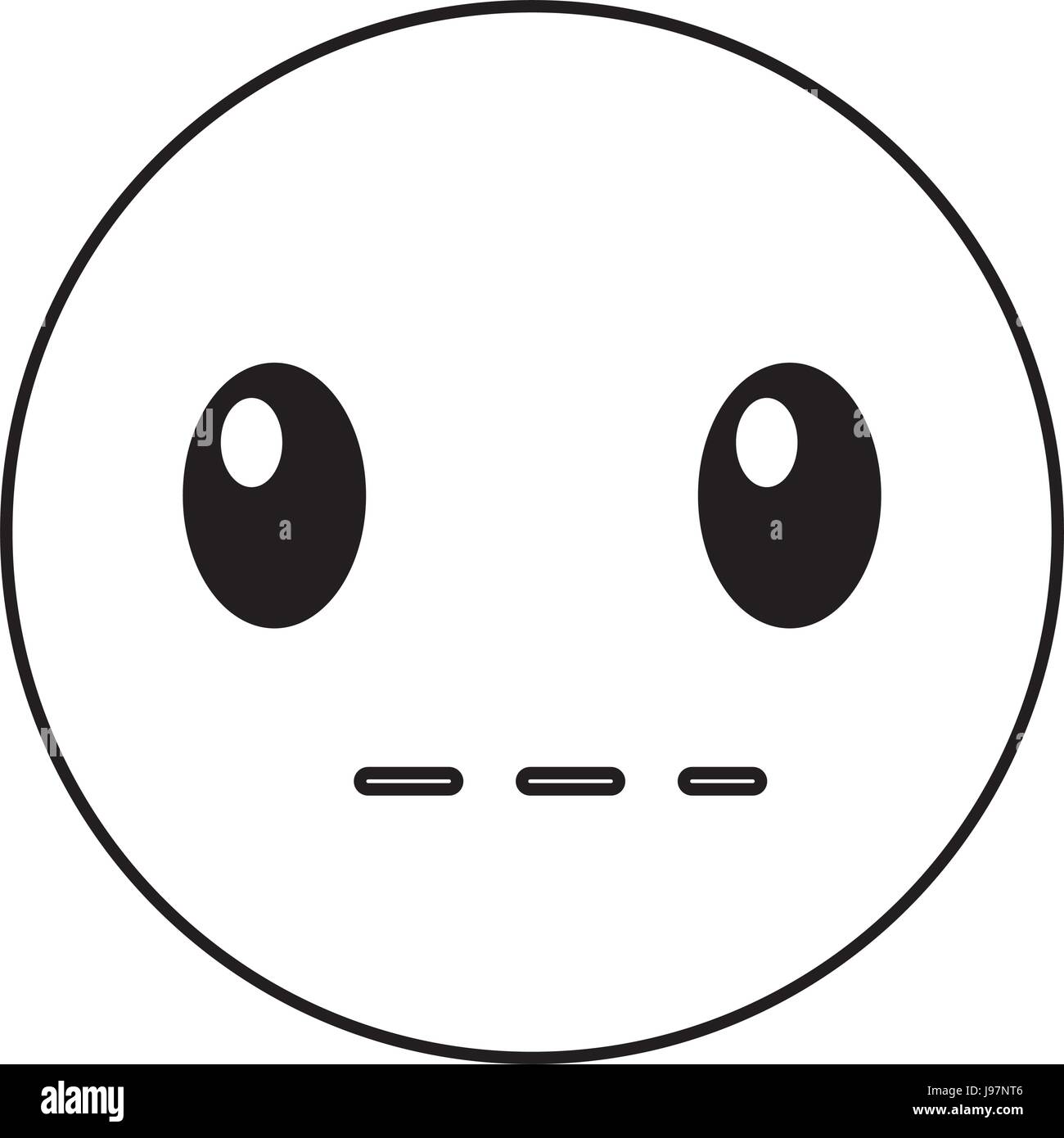 silent emoticon face kawaii style Stock Vector Image & Art - Alamy