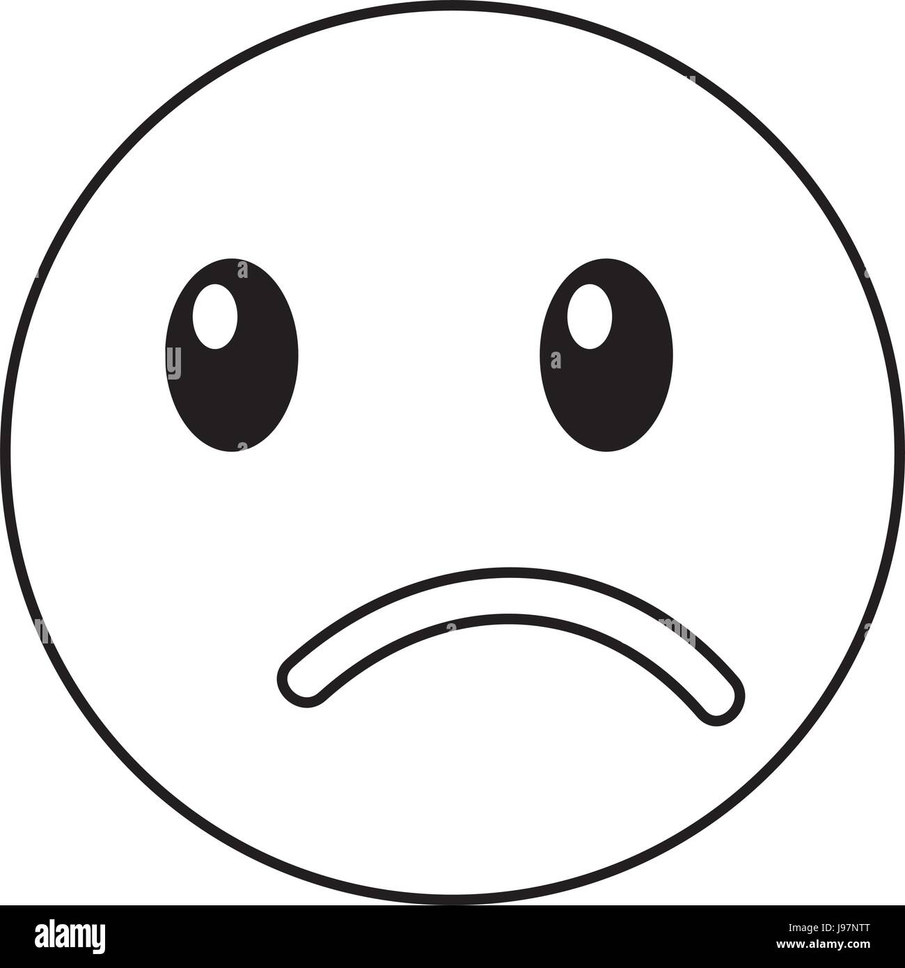 sad emoticon face kawaii style Stock Vector Image & Art - Alamy