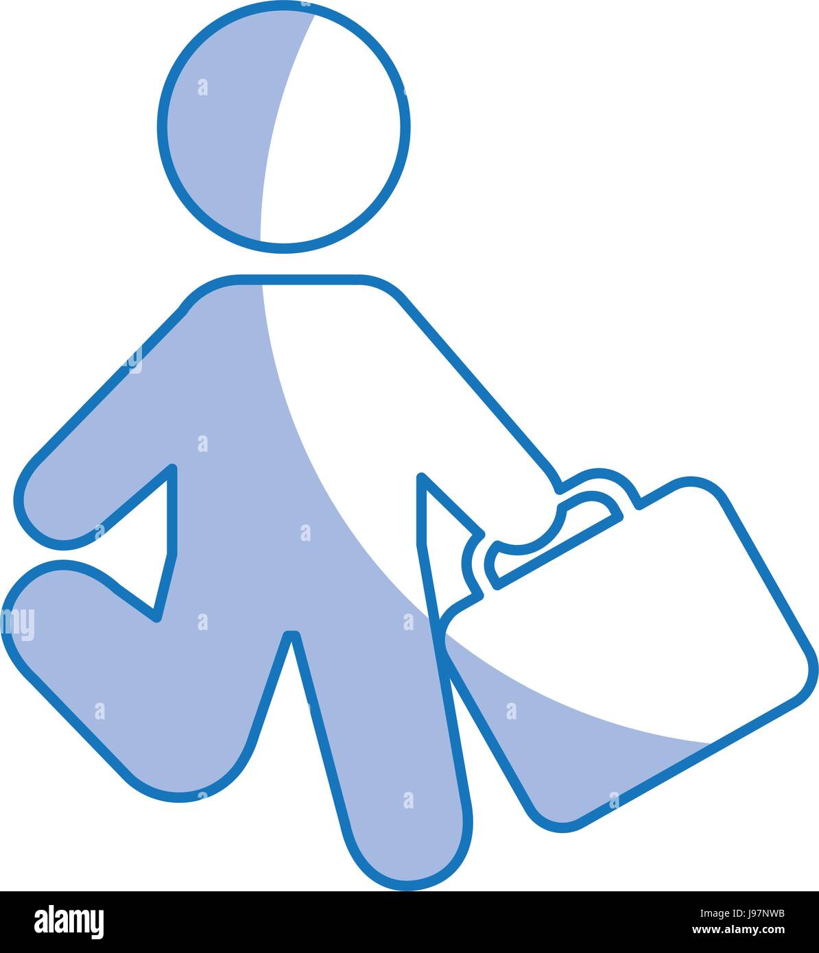 human figure with portfolio silhouette icon Stock Vector Image & Art ...